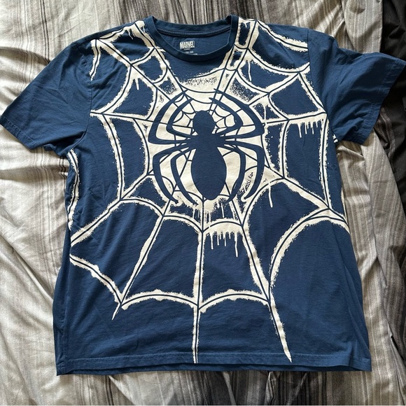 Marvel | Shirts | Marvel Navy Spider Web Mens Tshirt Xl | Poshmark